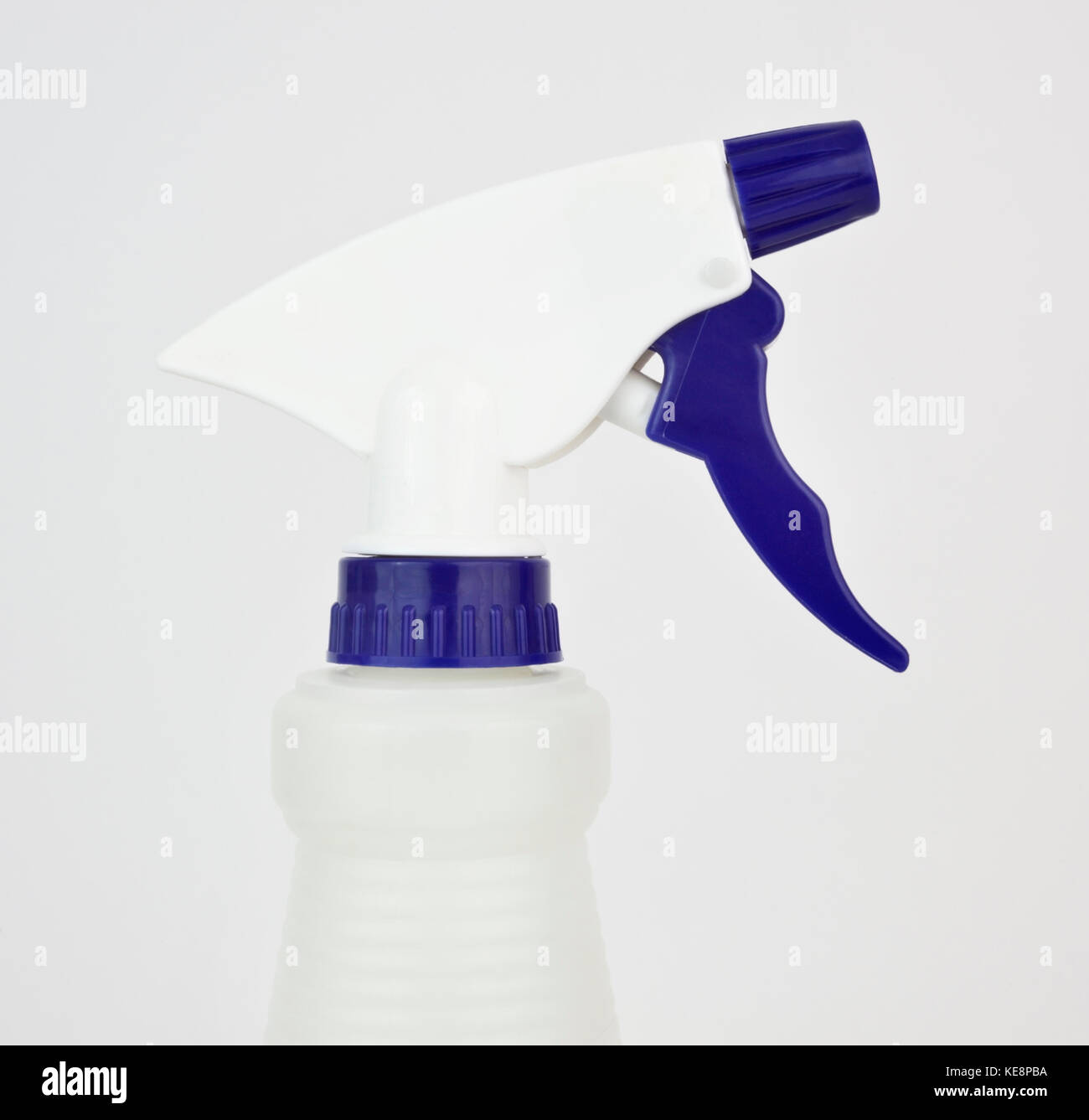 Blue spray bottle trigger Stock Photo - Alamy
