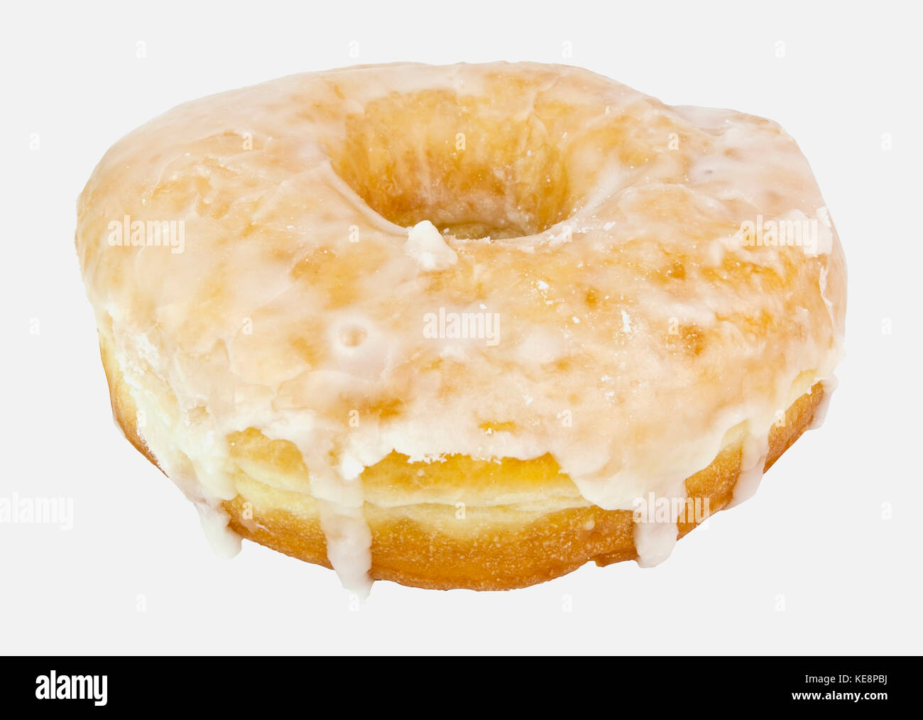 Front view of glazed doughnut on white background Stock Photo - Alamy