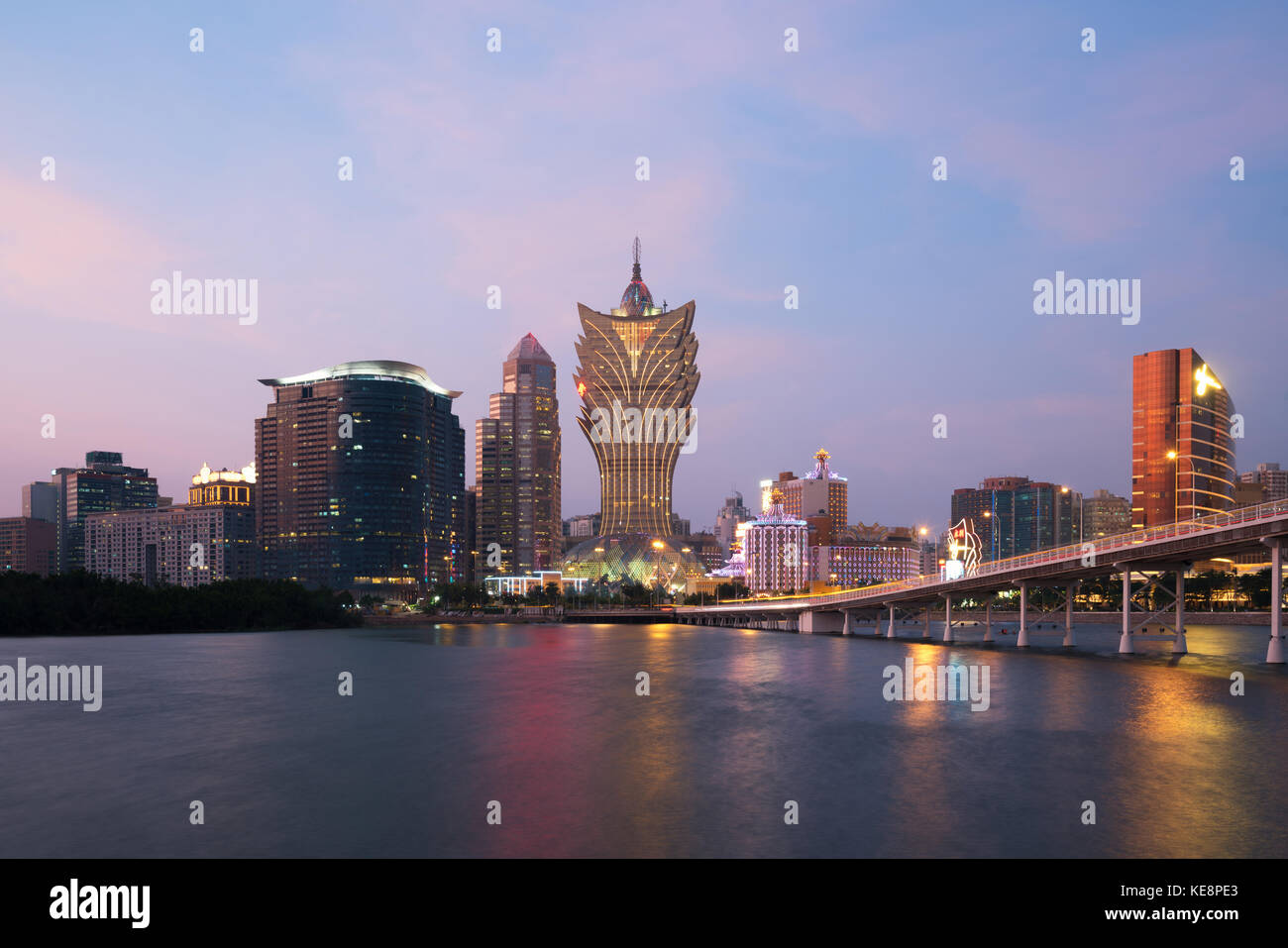 Image of Macau (Macao), China. Skyscraper hotel and casino building at ...