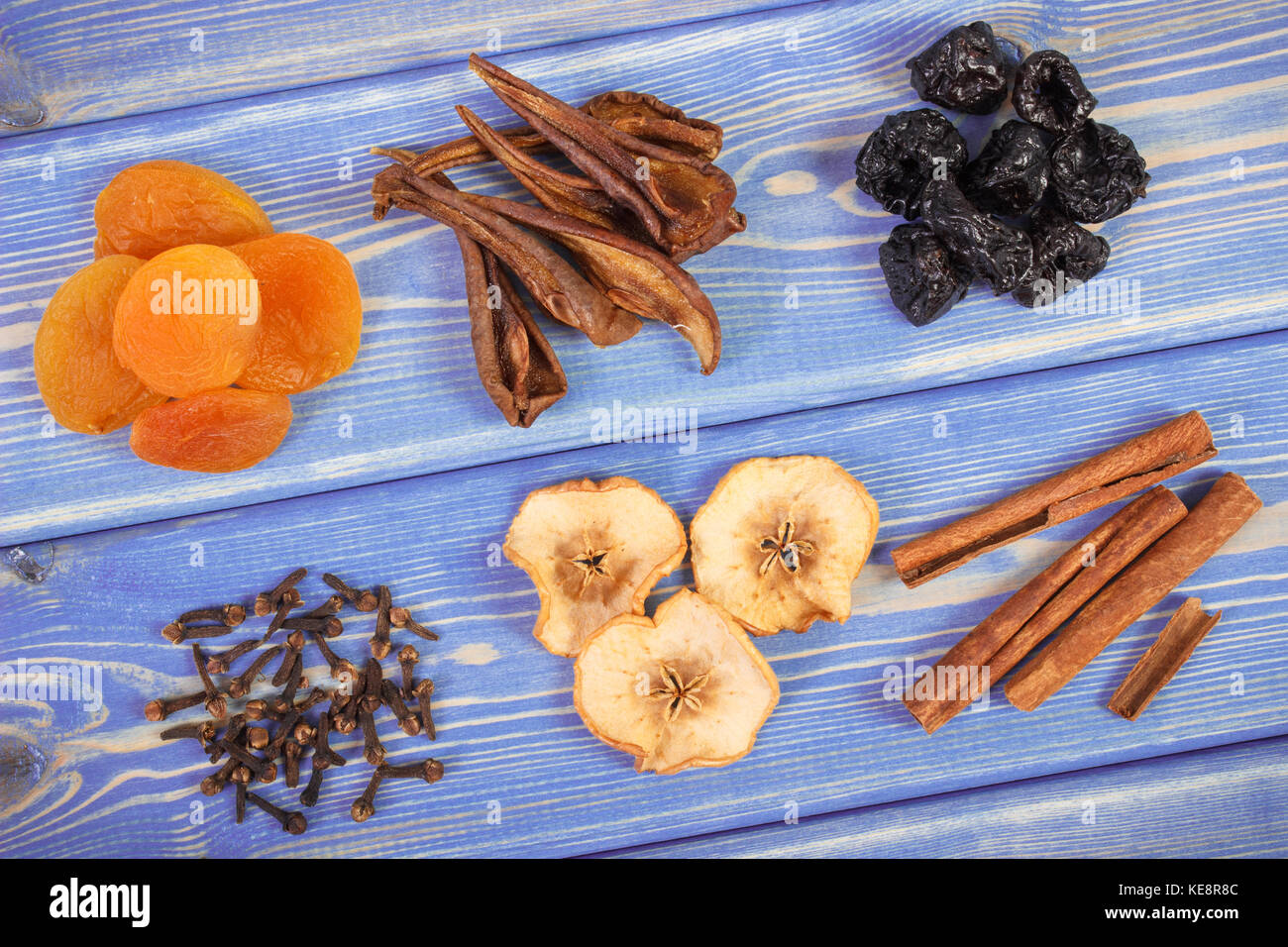 Dried ingredients and spices for preparing beverage or compote of dried ...