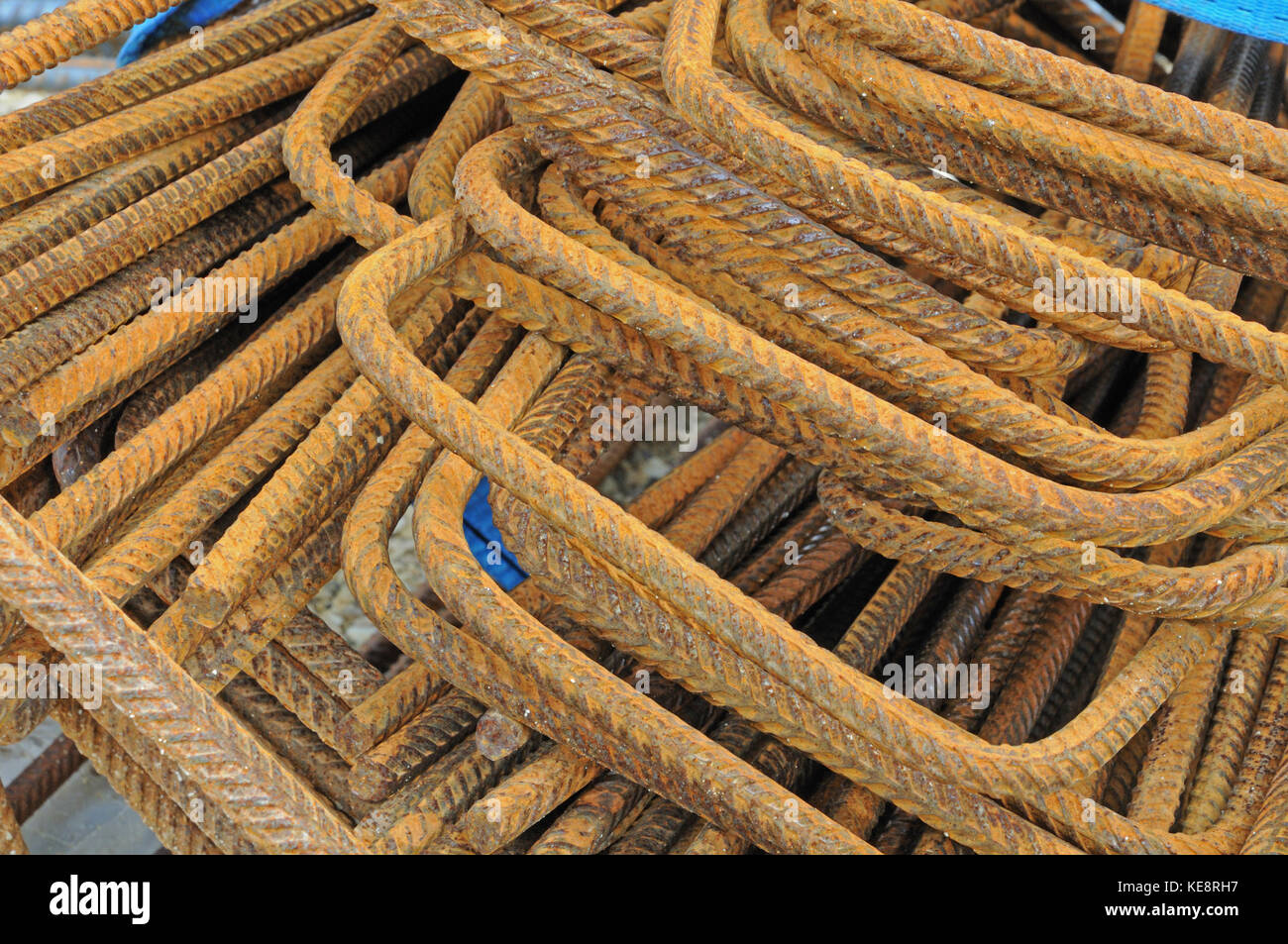 pile of rebar at construction site Stock Photo - Alamy