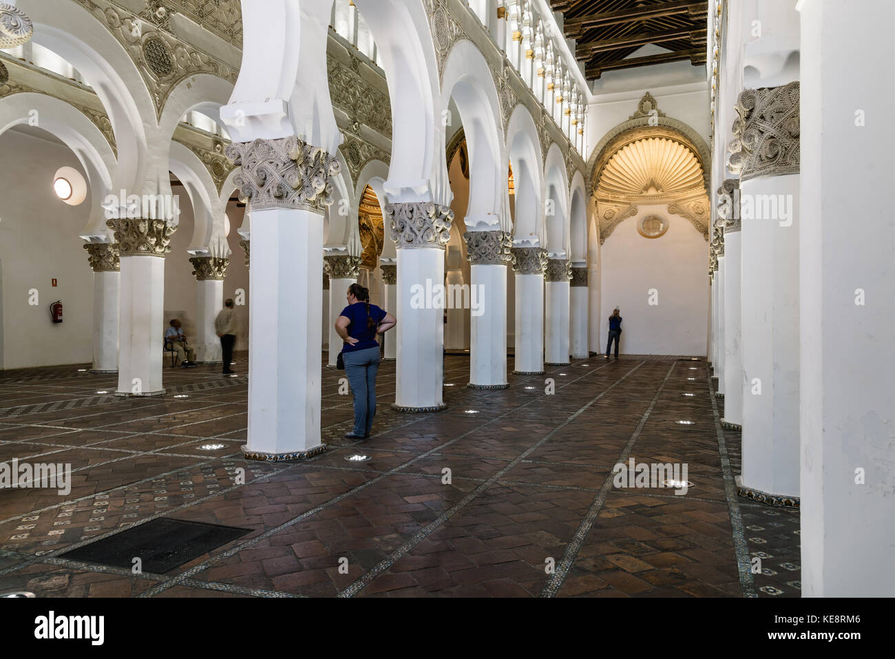 Interior view of Saint Mary The White Synagogue in Toledo Stock Photo ...