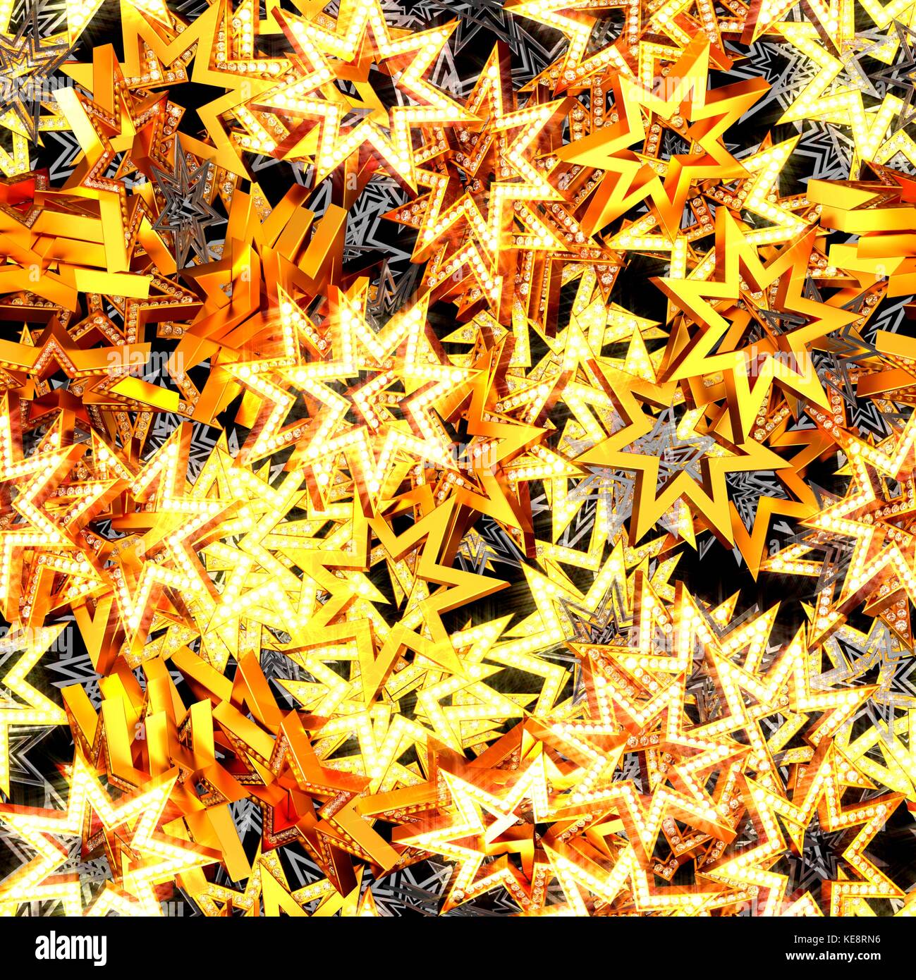 Seamless pattern of golden stars with shiny diamonds Stock Photo - Alamy