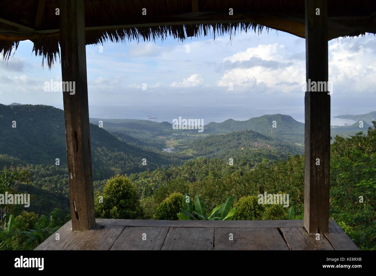 A hut and its magnificent view in Karangasem (taken from Bukit Putung ...