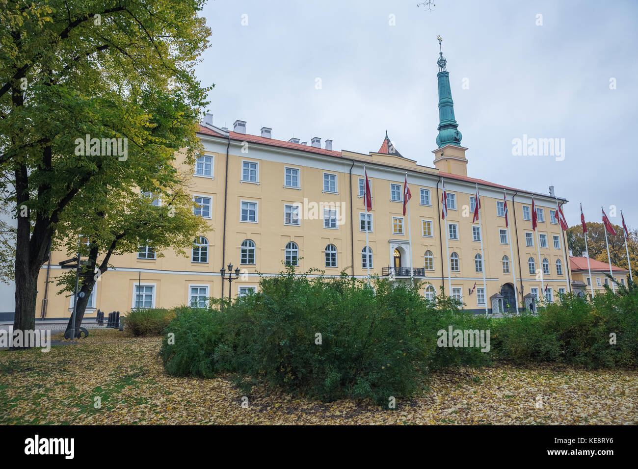 Latvia, Riga, old town center, peoples and architecture. Presidents ...