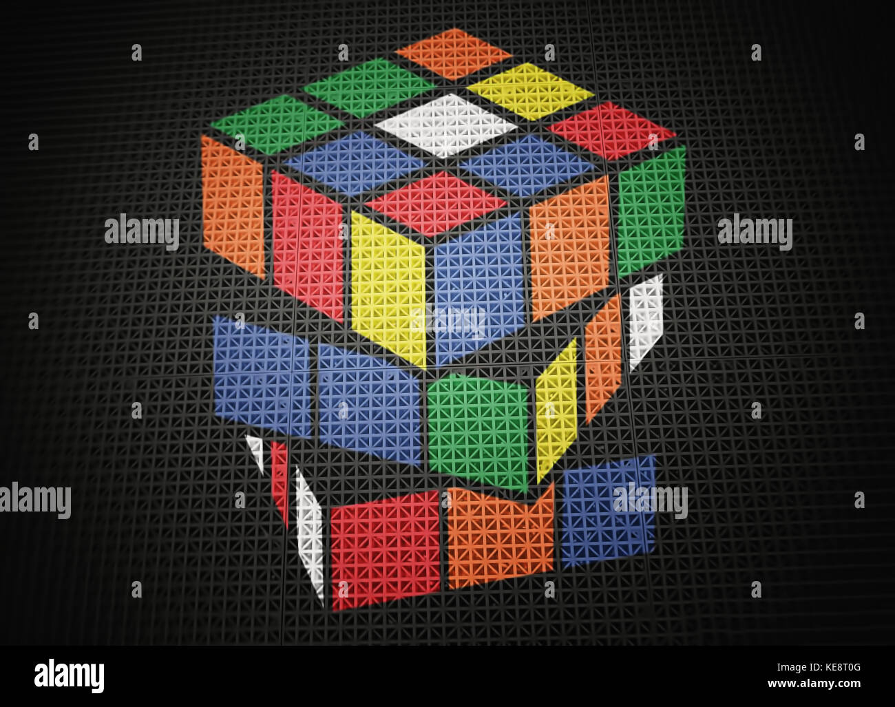 BELGRADE - SERBIA, August 7, 2017: Rubik's Cube, Black Background ...