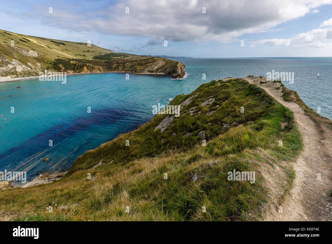 Lulworth Cove, on the jurassic coastline, Dorset, Britain Stock Photo ...