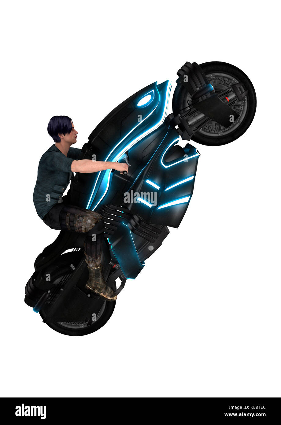 Young man on a motorcycle Cut Out Stock Images & Pictures - Alamy