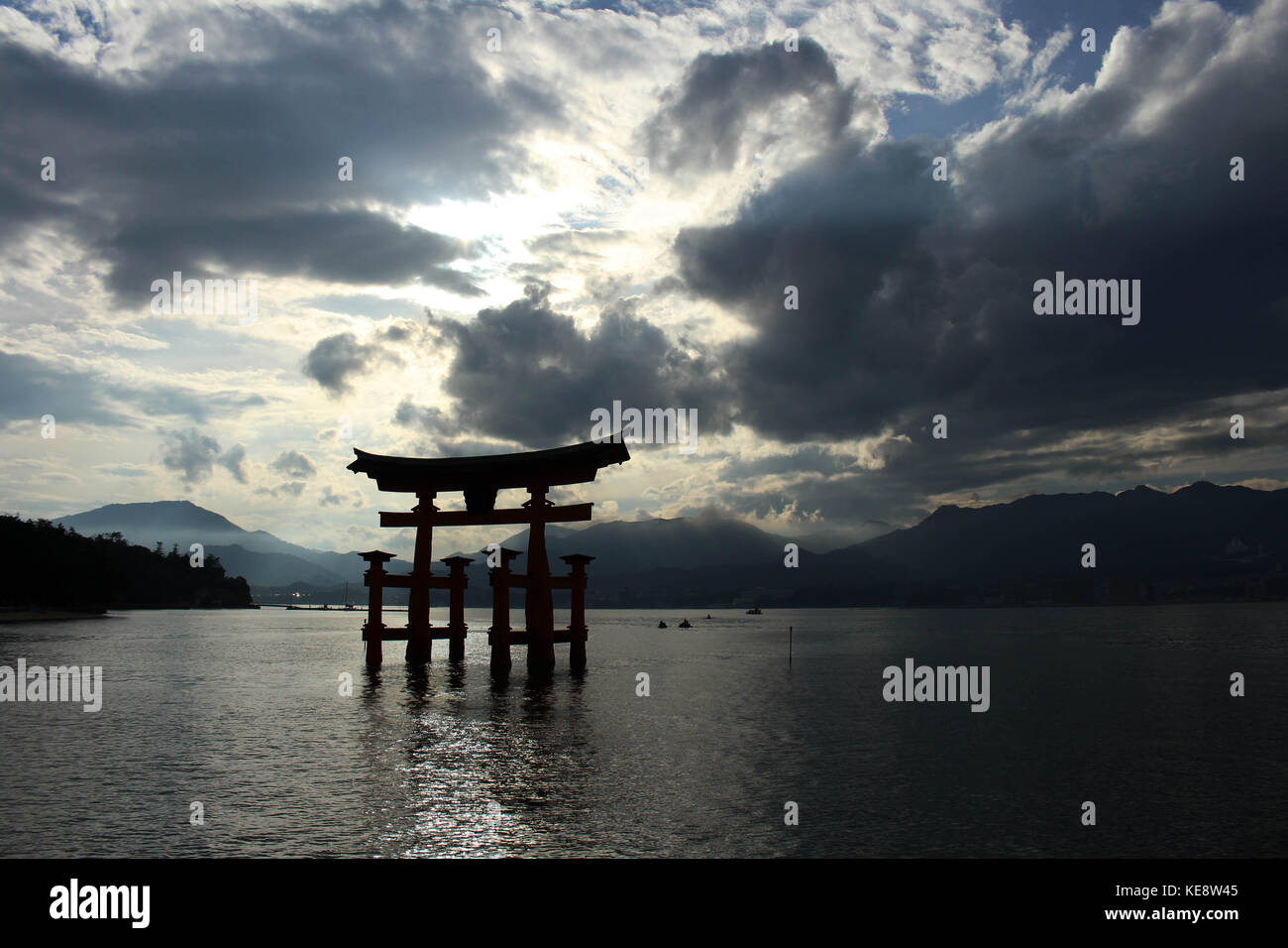 The iconic gate of Shinto shrine in Miyajima. It's close to Itsukushima ...