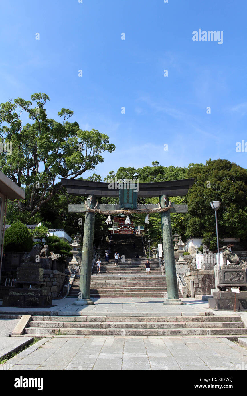 The entrance gate toward Hofu Tenmangu Shrine in Yamaguchi. Pic was ...