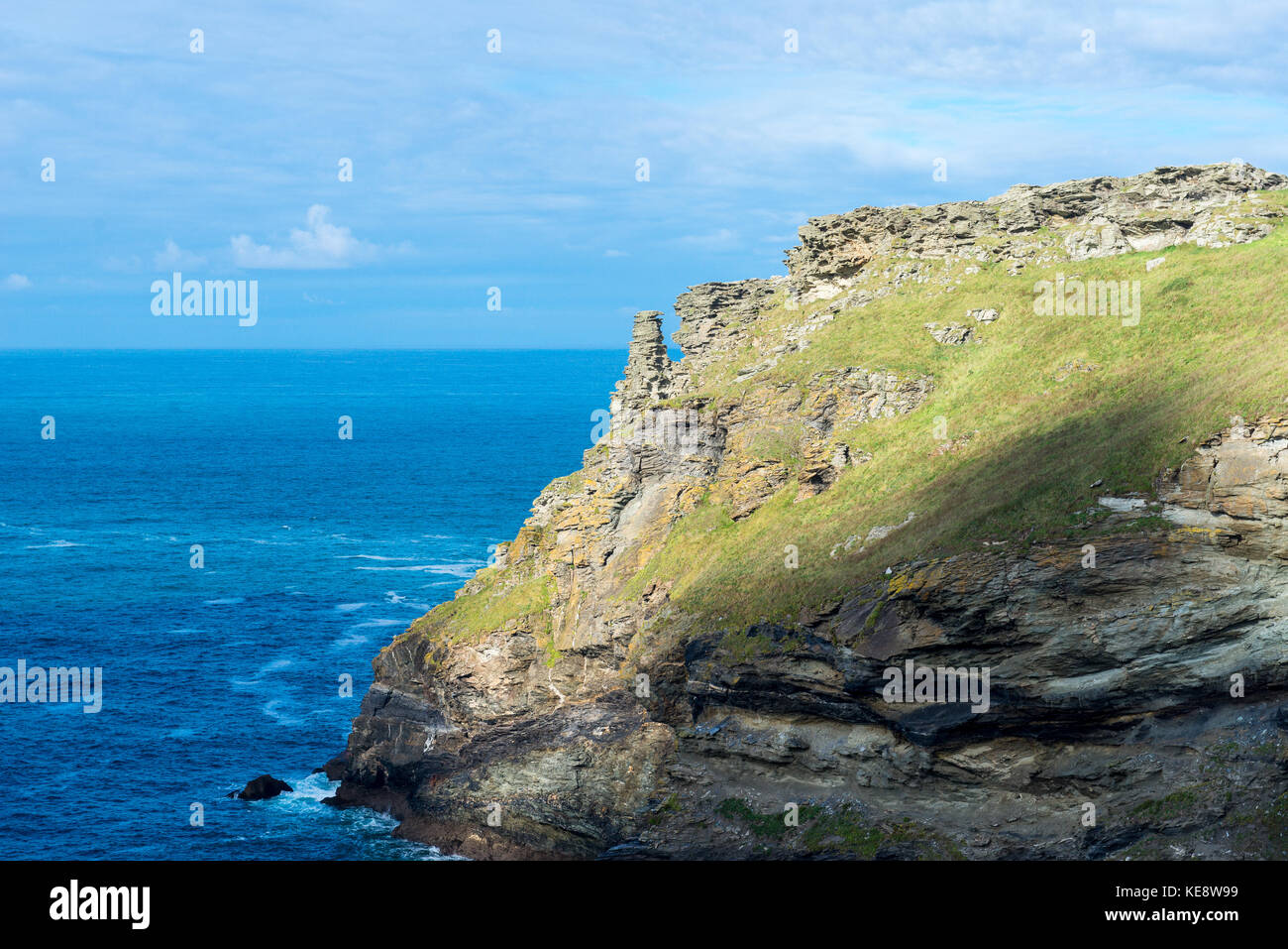 Landscape of Tintagel Castle, home to Arthurian legend Stock Photo - Alamy
