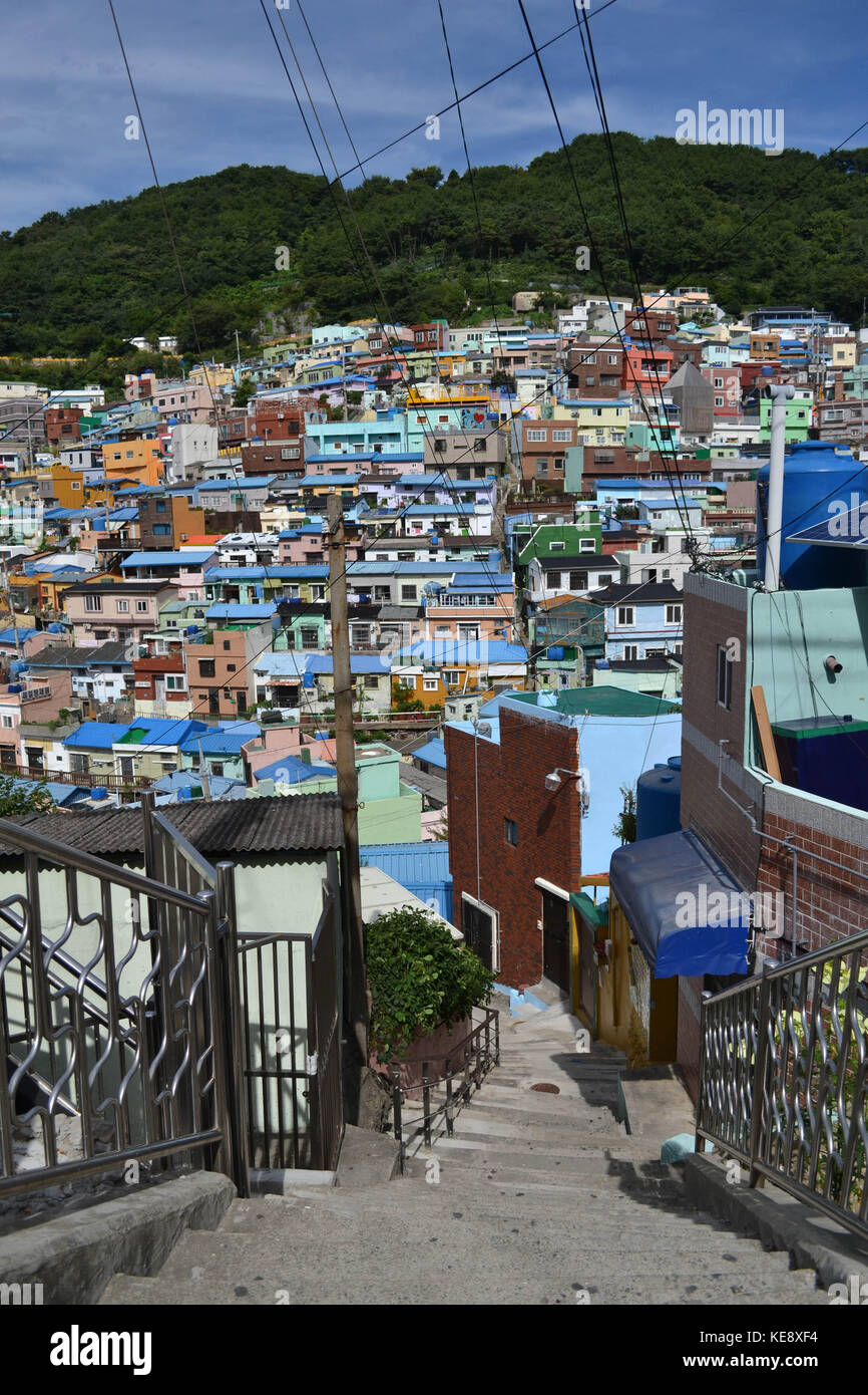 A colorful village in Busan, Korea. Pic was taken in August 2017 Stock ...