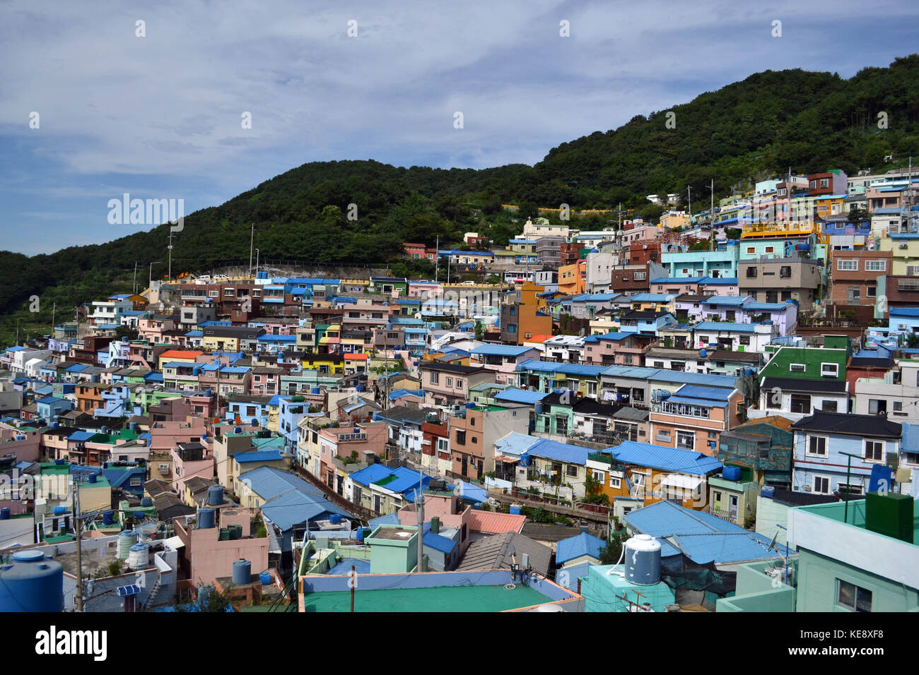 A colorful village in Busan, Korea. Pic was taken in August 2017 Stock ...