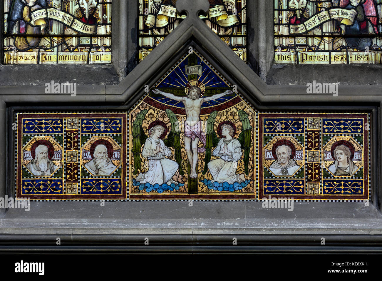 The reredos depicting Christ crucified and the evangelists, St. Martin ...