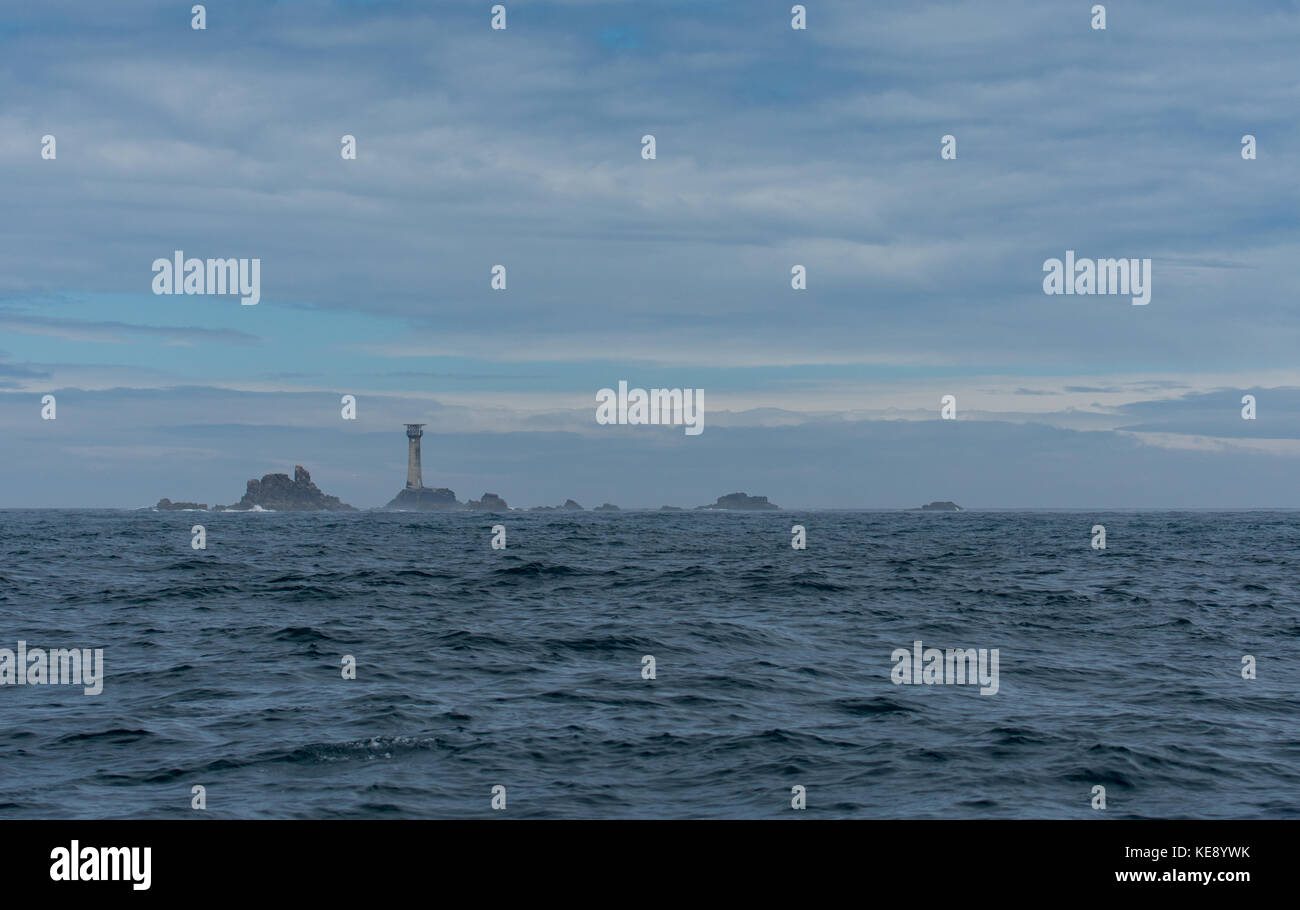Longships lighthouse with the Manacles rocks Stock Photo - Alamy