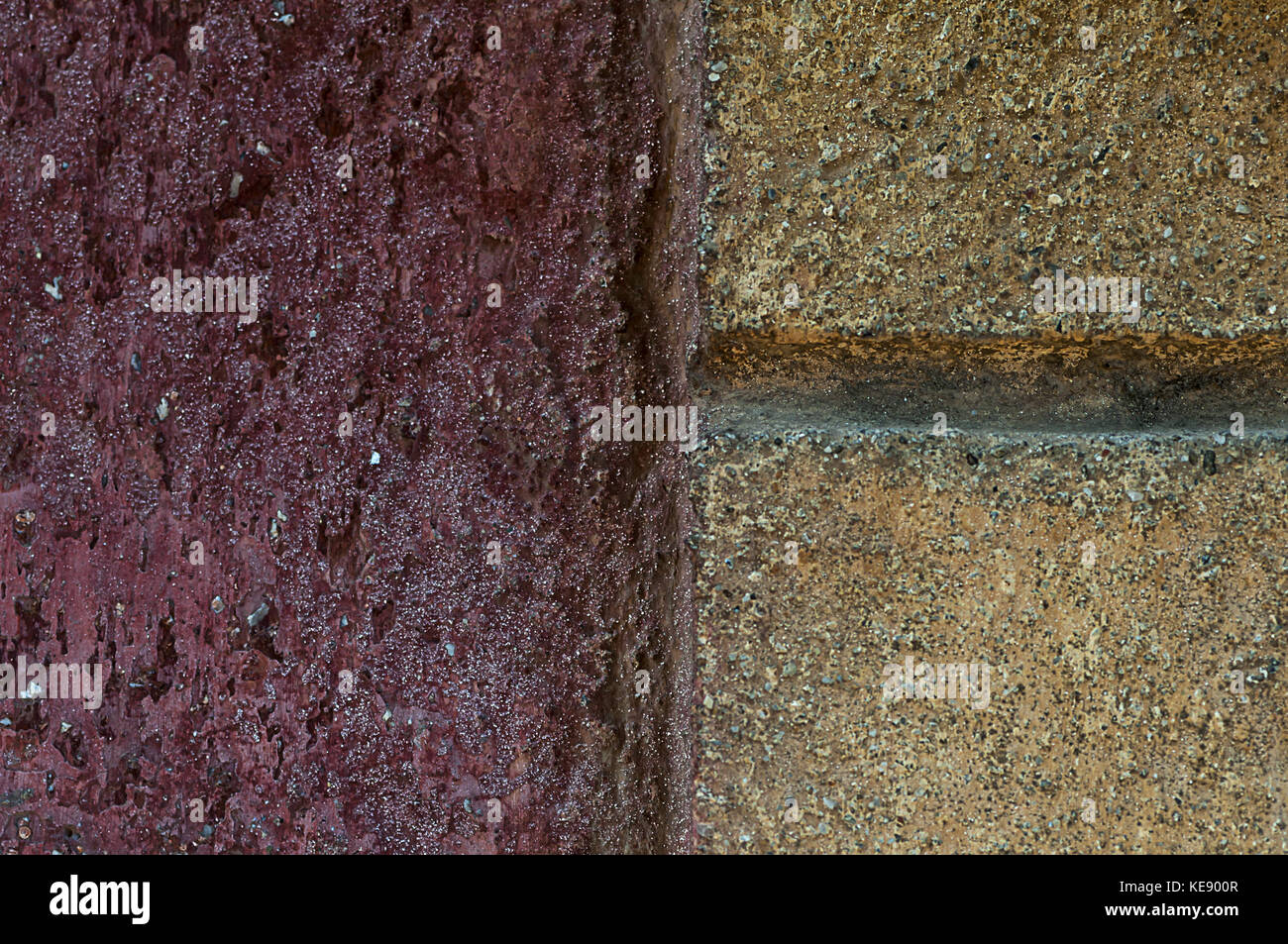 Brick wall. Broken plaster. Cracked and corroded cement Stock Photo - Alamy