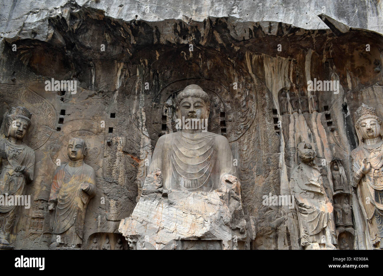 The main Buddha Statue around Longmen Grottoes on the hill. Pic was ...