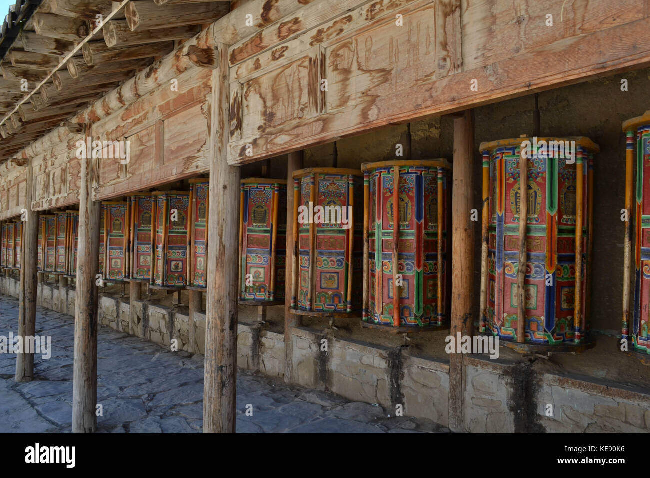 The Tibetan kora or pilgrimage and prayer wheels in Xiahe (Labrang ...