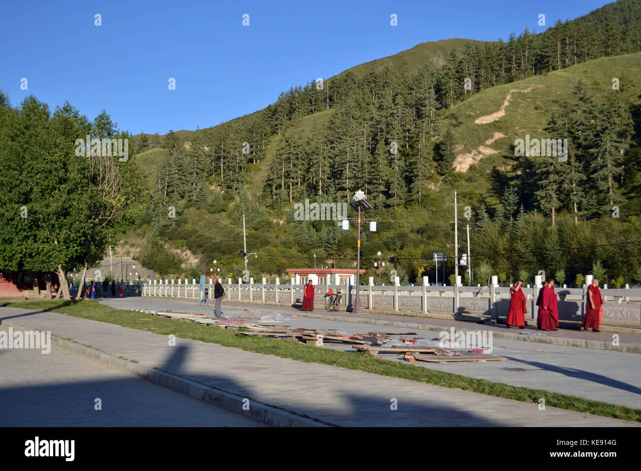 The life around Labrang in Xiahe, Amdo Tibet, China. Monks are ...