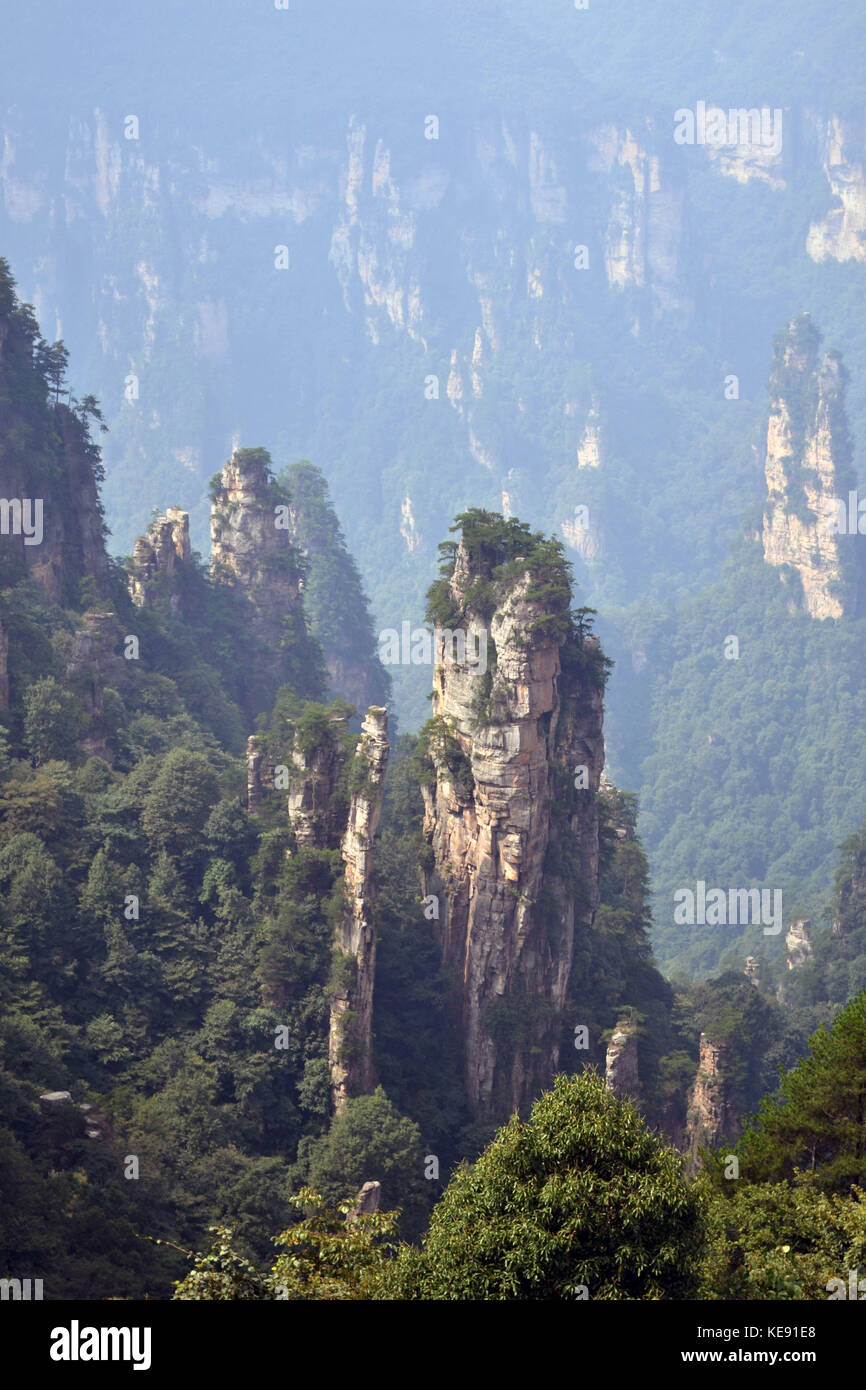 Rock formations around Wulingyuan Scenic Area. What a dramatic ...