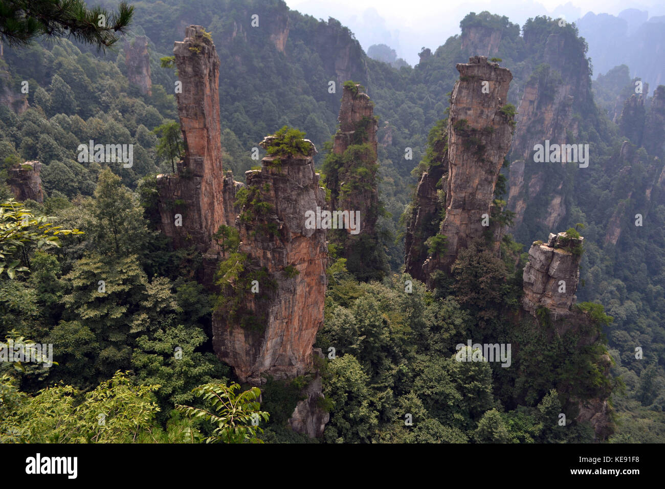 Rock formations around Wulingyuan Scenic Area. What a dramatic ...