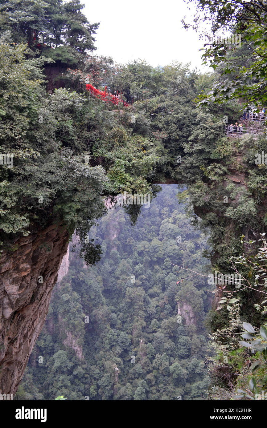 A natural bridge around Wulingyuan scenic area. Pic was taken in ...