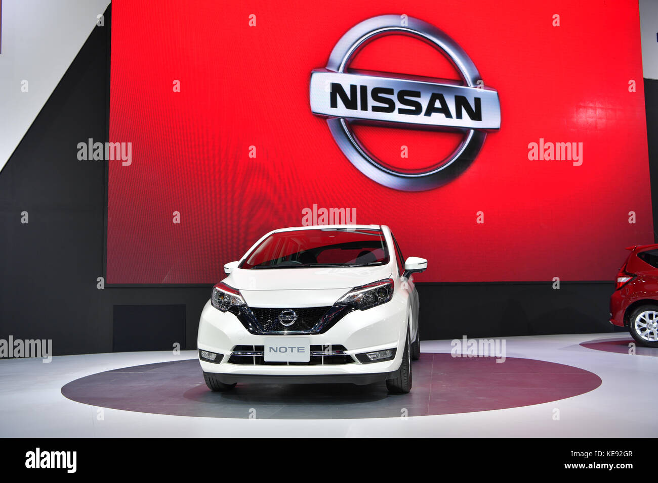 NONTHABURI - MARCH 28: Nissan Note car on display at The 38th Bangkok ...