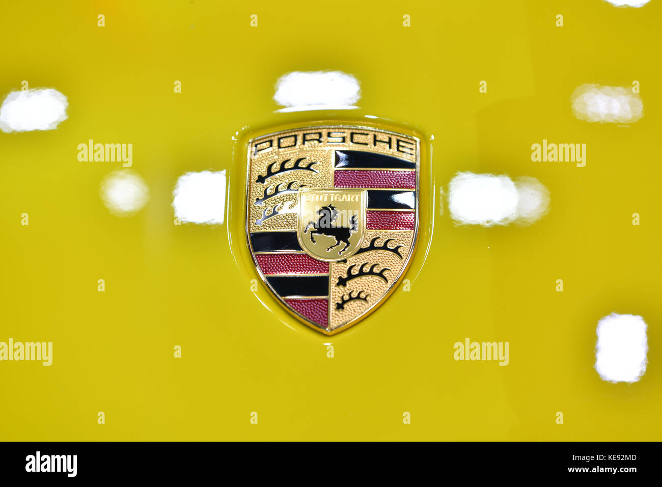 NONTHABURI - MARCH 28: Logo of Porsche 718 Boxster car on display at ...