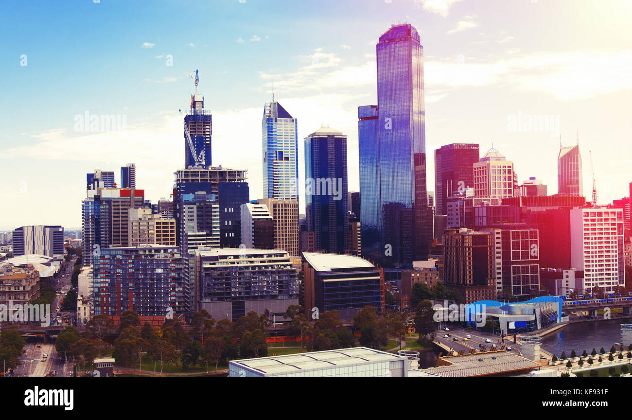 Melbourne city center view, Australia Stock Photo - Alamy