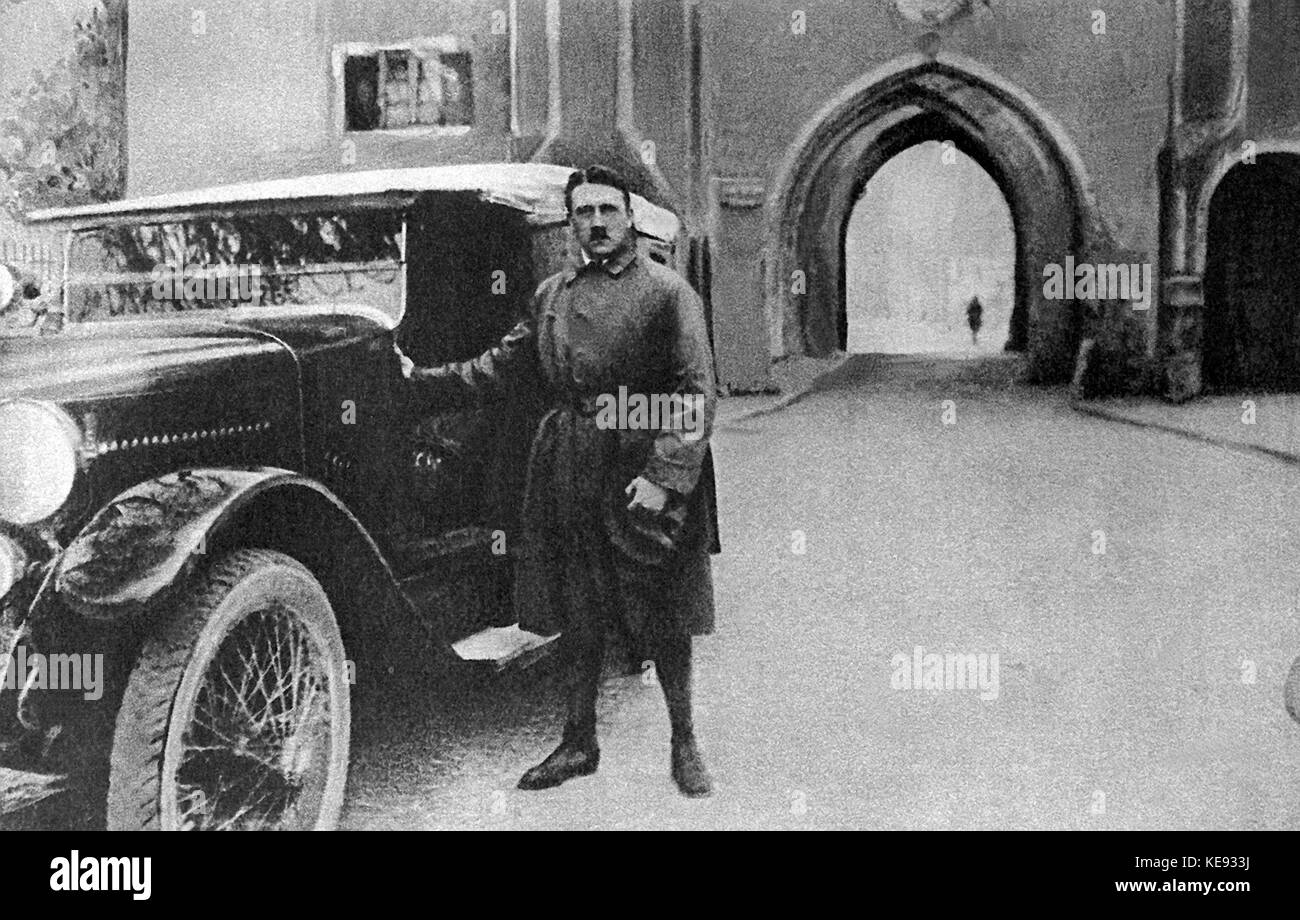 The National Socialist Adolf Hitler picked up by car at the Landsberg ...
