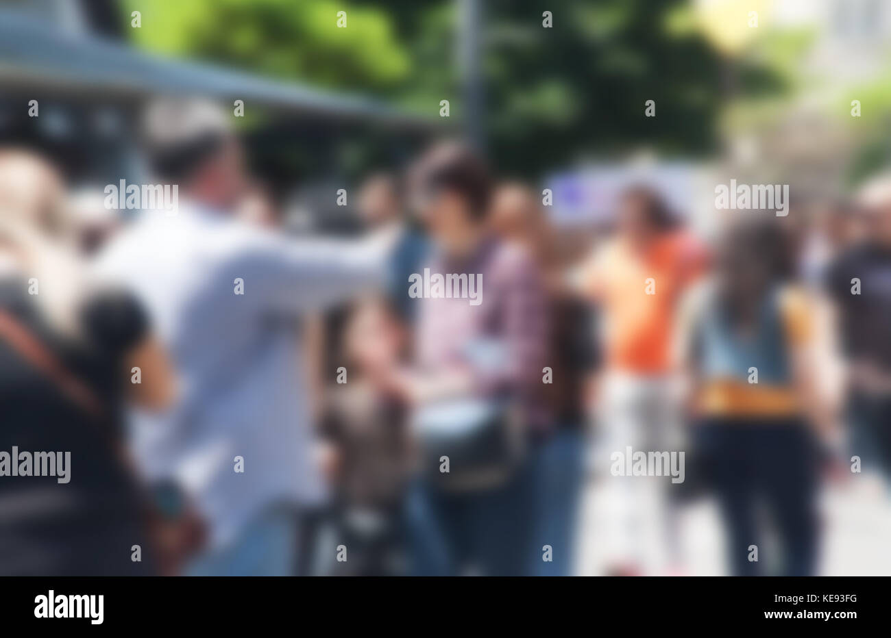 Blurred unfocused picture of people in street Stock Photo - Alamy