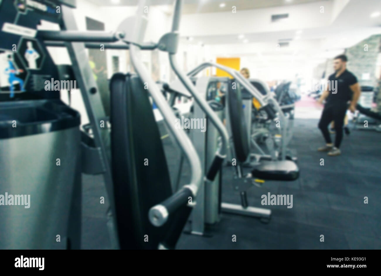 Blurred unfocused background of the gym picture Stock Photo - Alamy