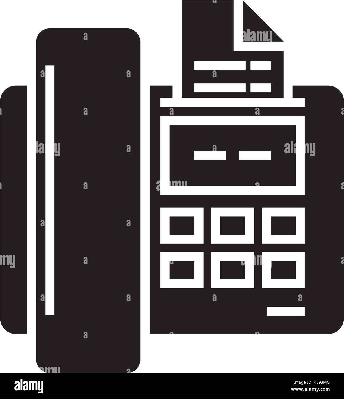 fax icon, vector illustration, black sign on isolated background Stock ...