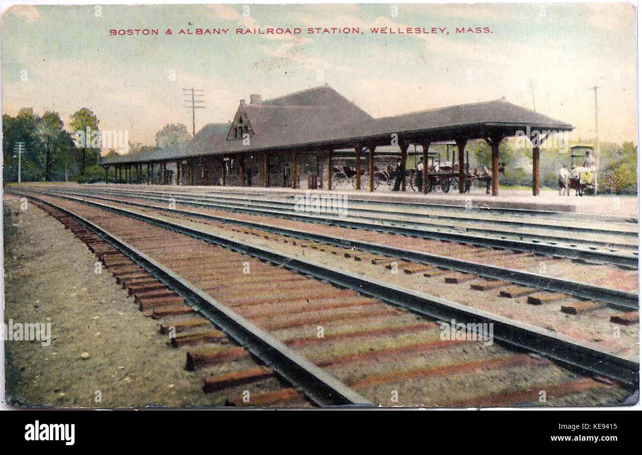Wellesley station 1912 postcard Stock Photo - Alamy