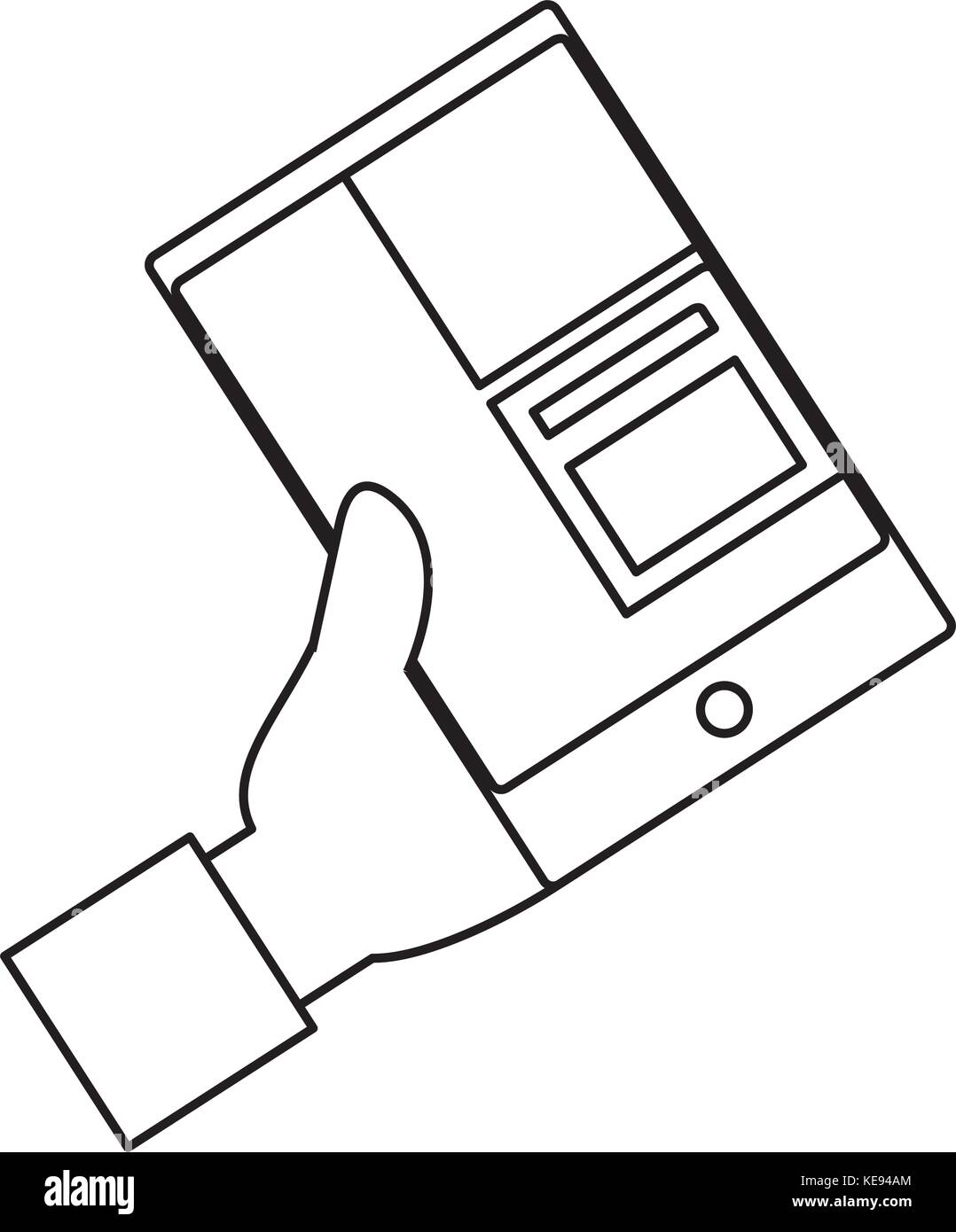 Hands smartphone vector concept Black and White Stock Photos & Images ...