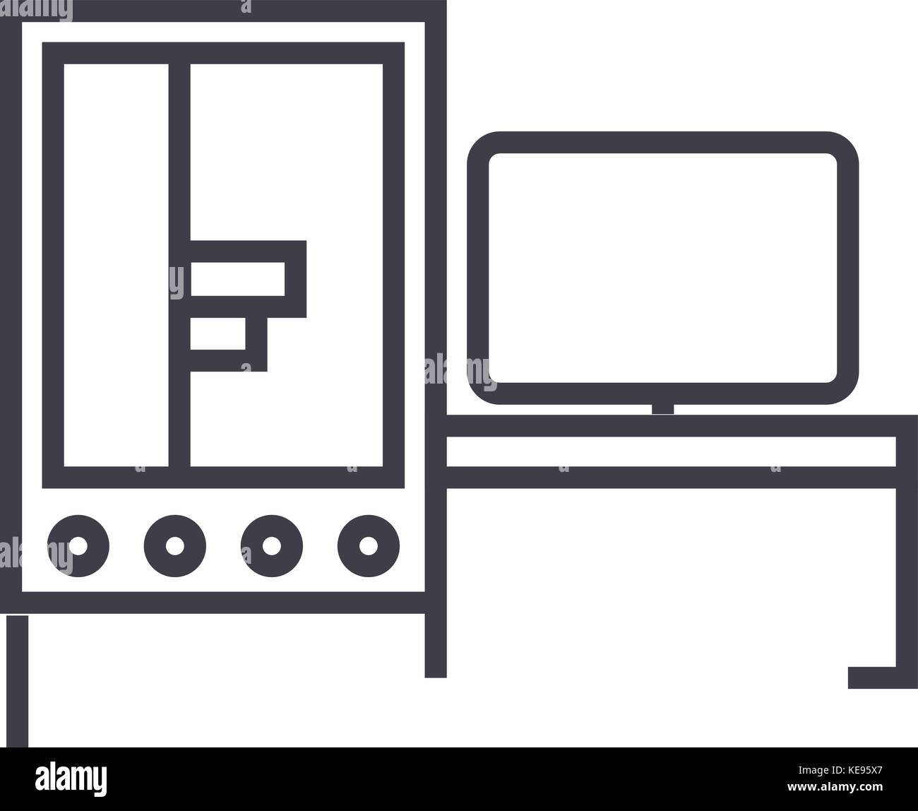 3d industrial printer icon, vector illustration, sign on isolated ...