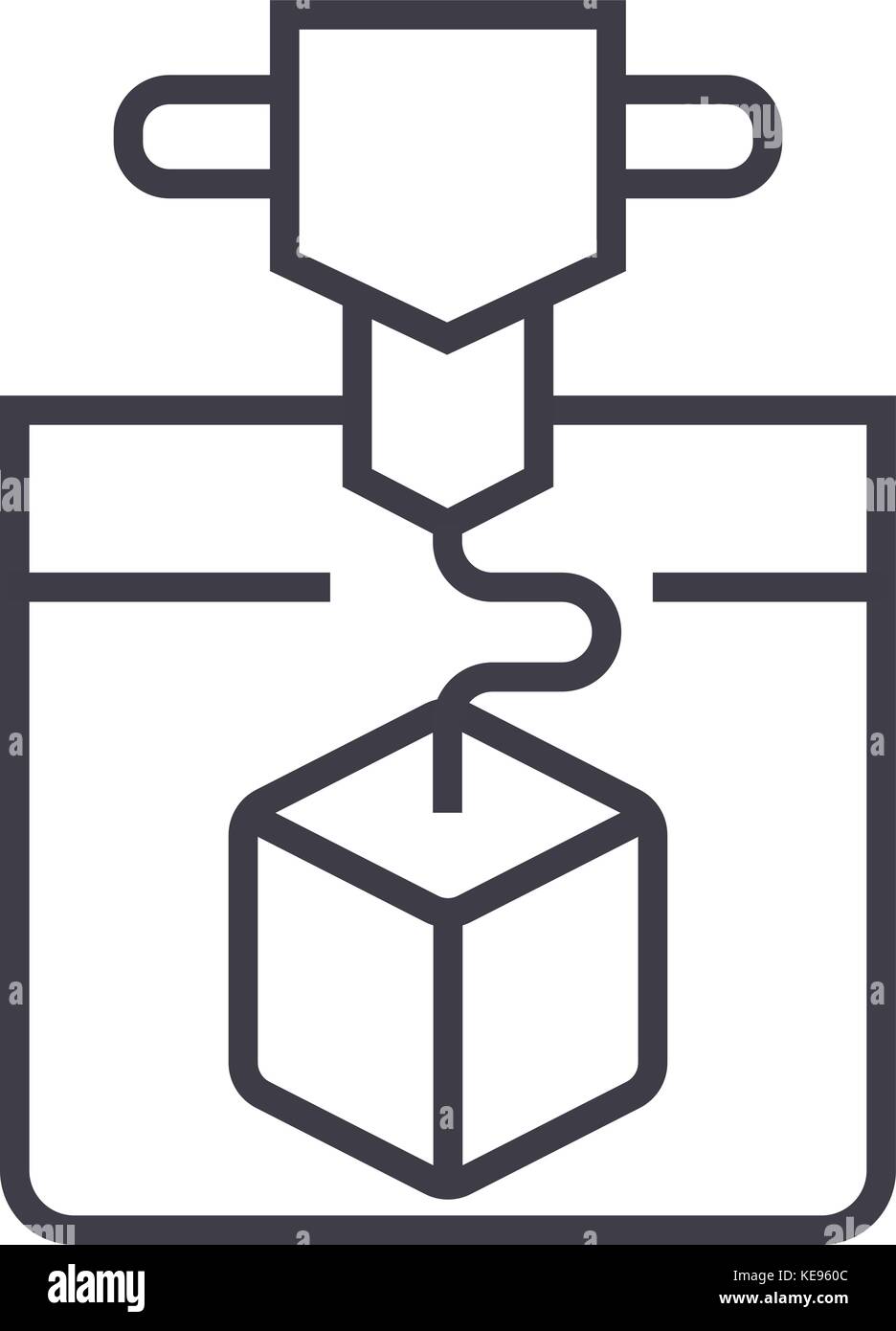 3d printing service icon, vector illustration, sign on isolated ...