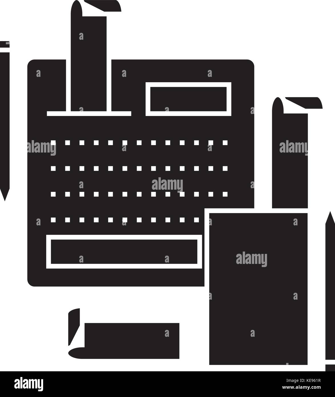 accounting system icon, vector illustration, sign on isolated ...