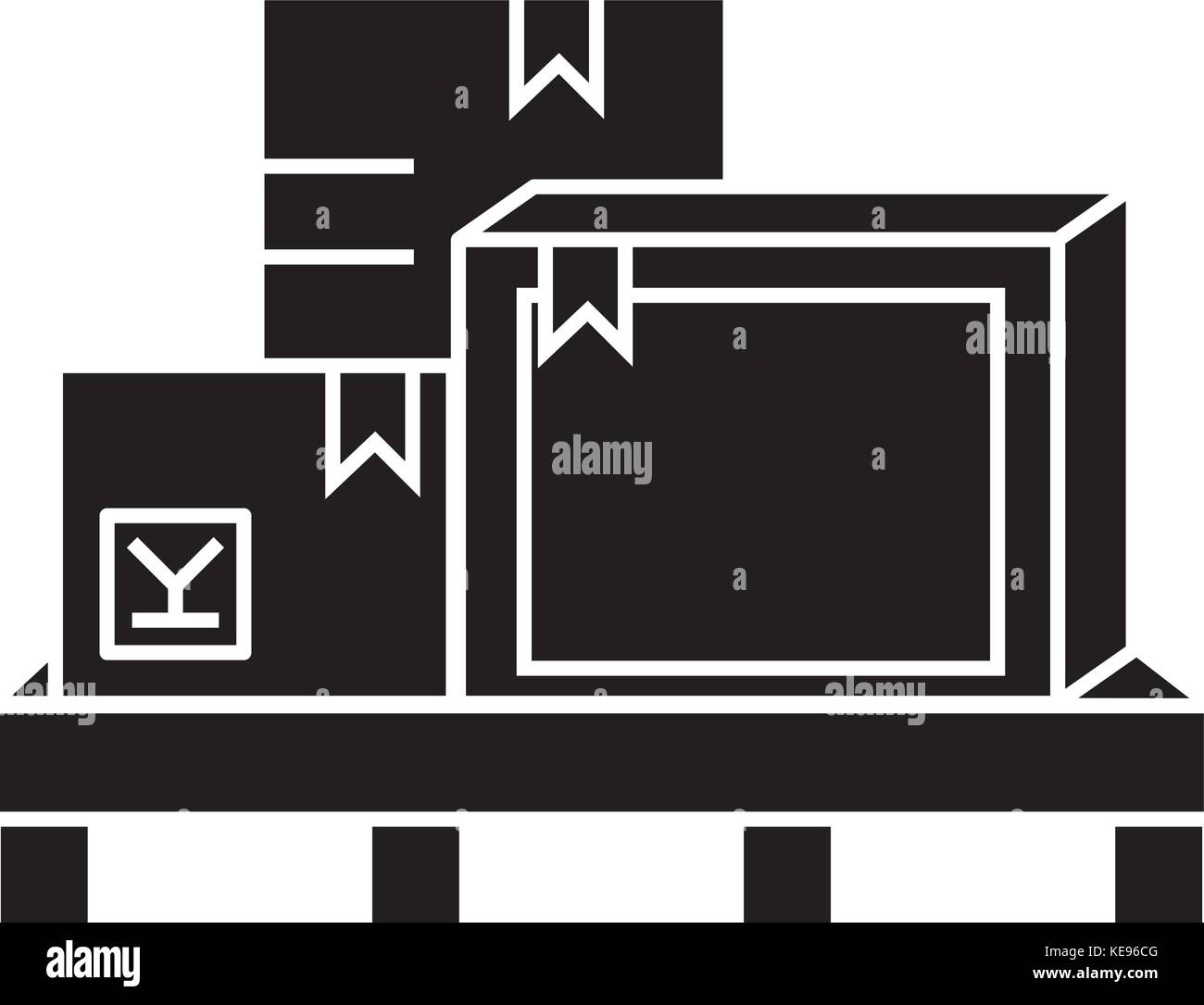 boxes cargo logistics icon, vector illustration, sign on isolated ...