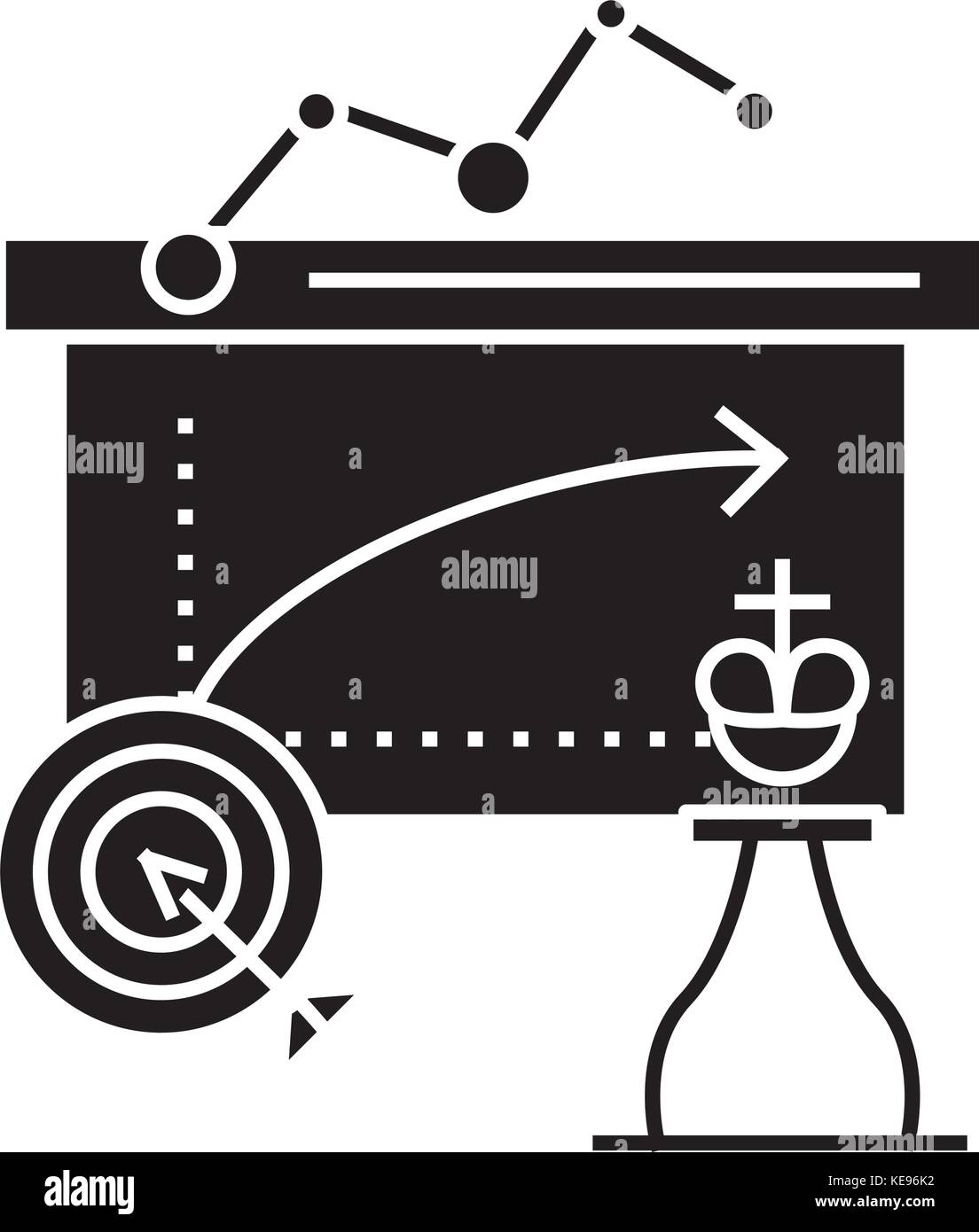 business tactics icon, vector illustration, sign on isolated background ...