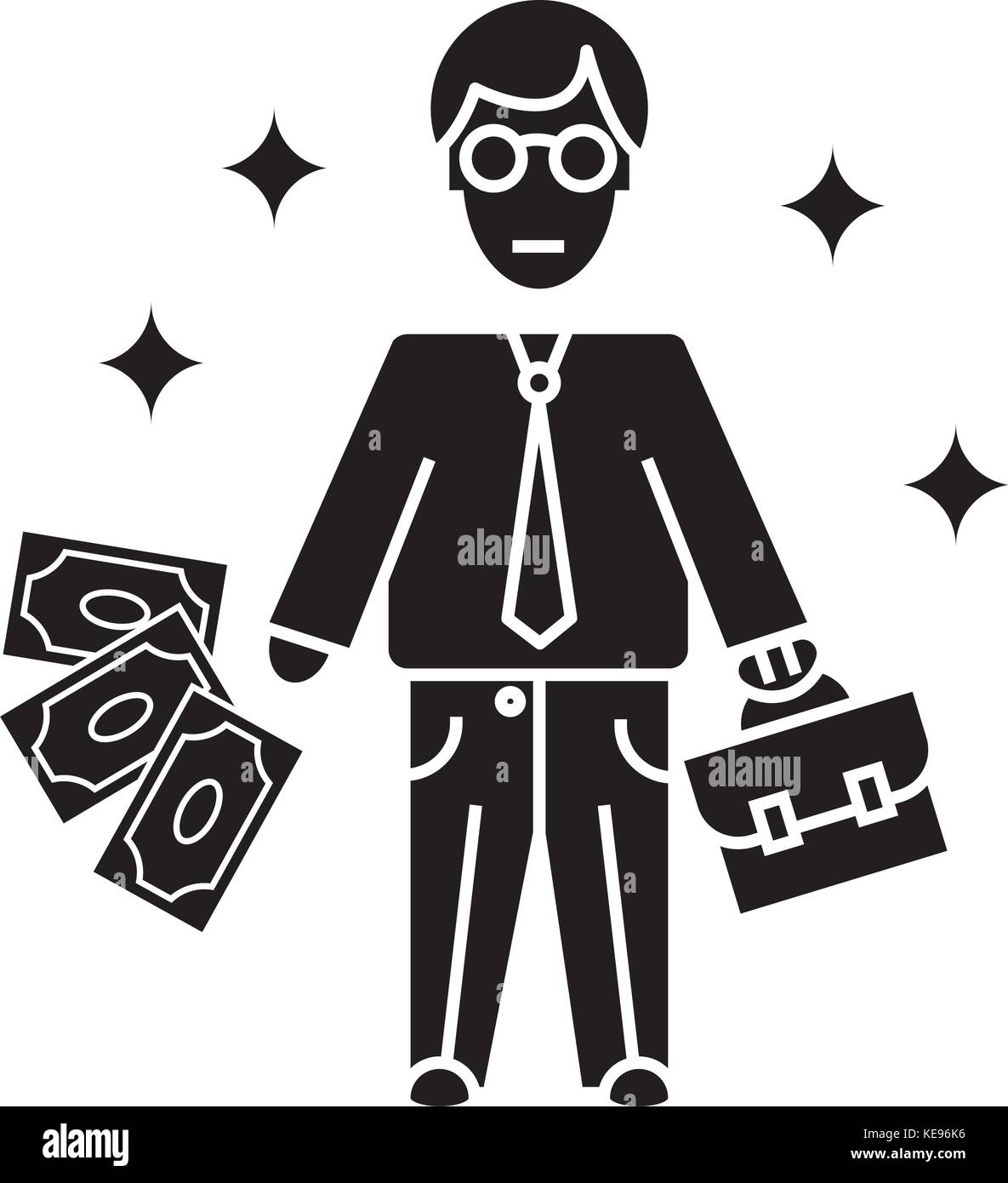 businessman icon, vector illustration, sign on isolated background ...