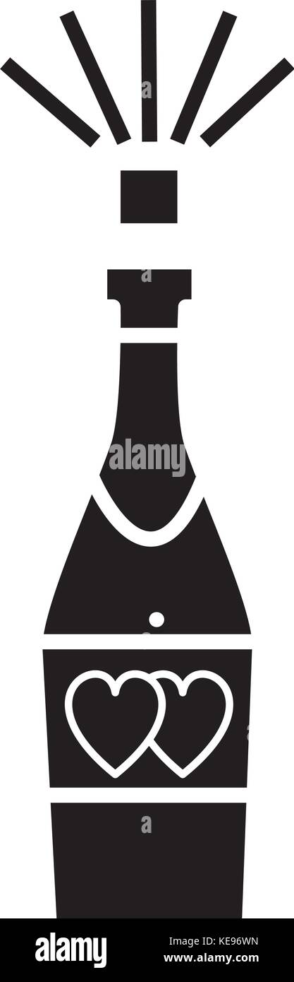 champagne popping icon, vector illustration, sign on isolated ...