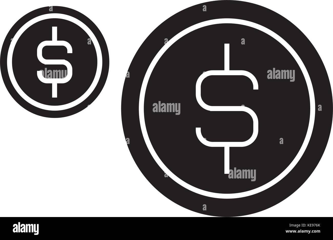 coins usd icon, vector illustration, sign on isolated background Stock ...