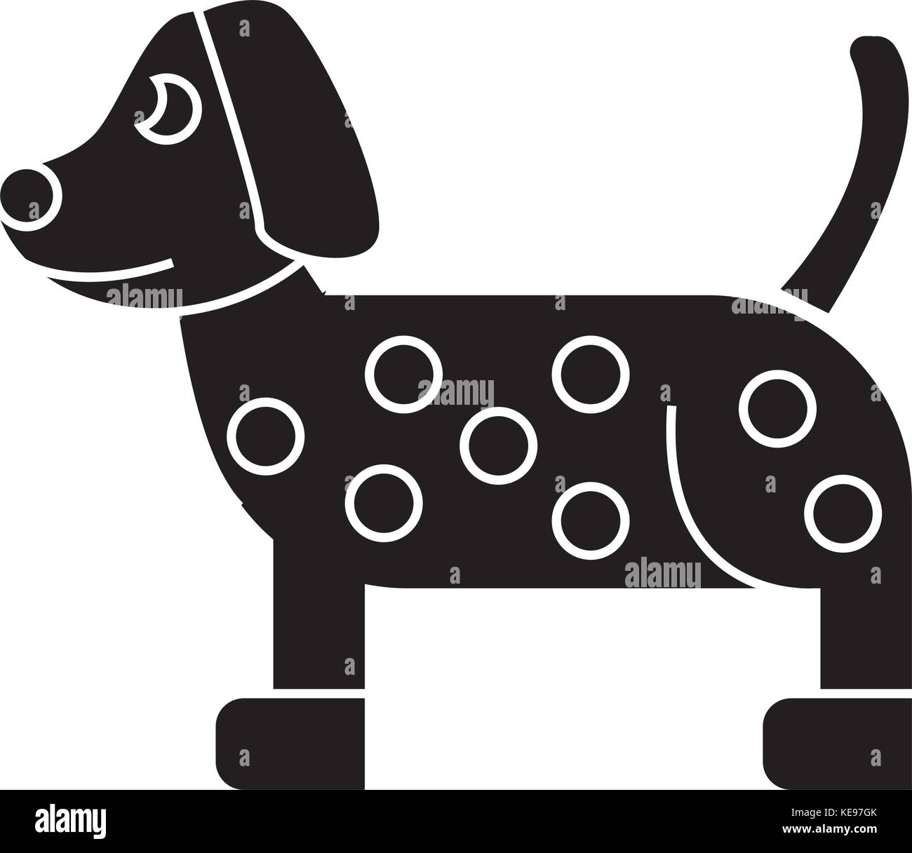 dog dalmatian icon, vector illustration, sign on isolated background ...