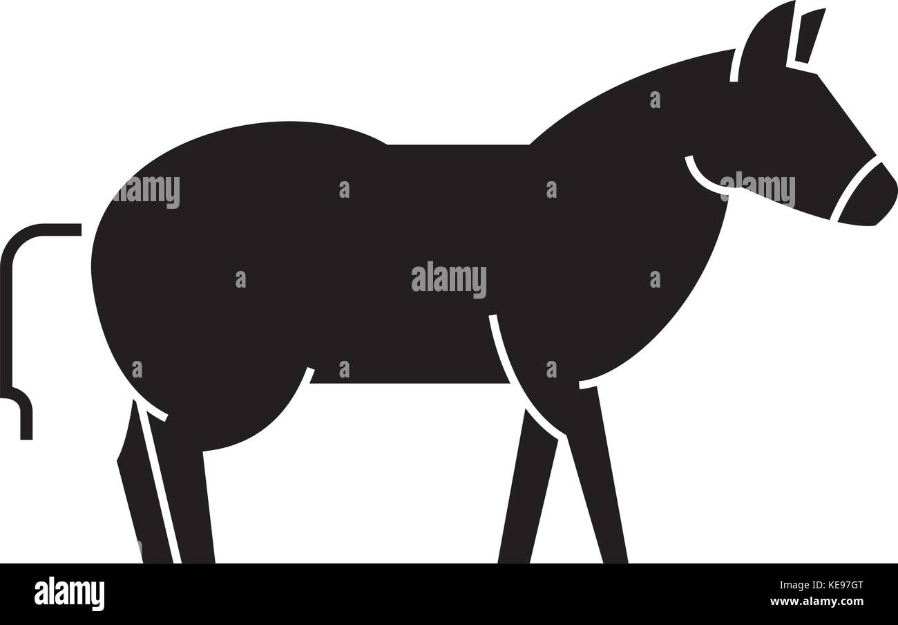 donkey icon, vector illustration, sign on isolated background Stock ...