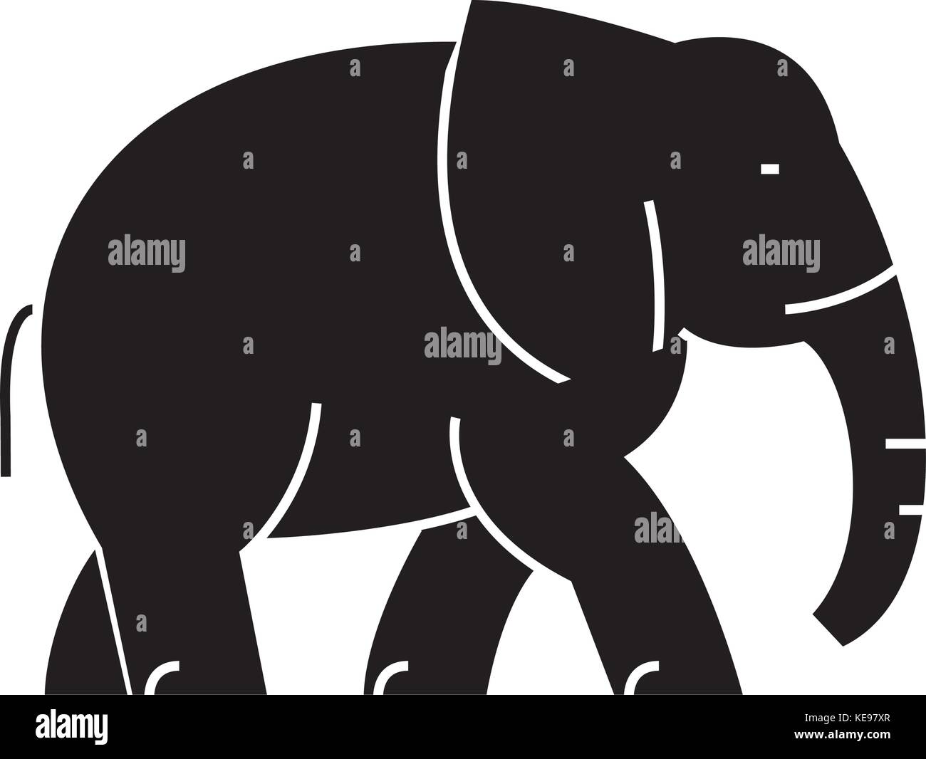 elephant icon, vector illustration, sign on isolated background Stock ...