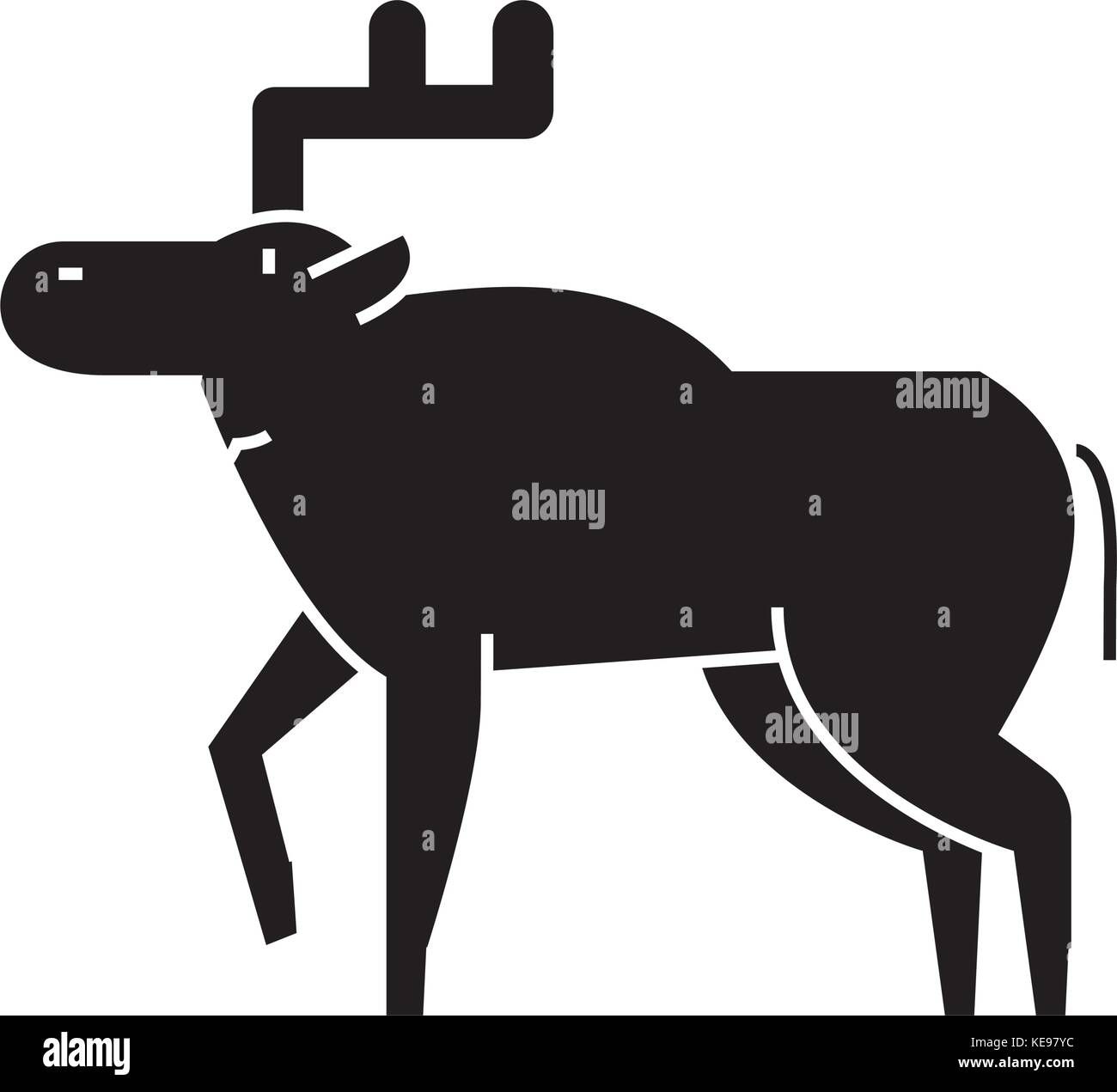 Bull elk rack Stock Vector Images - Alamy