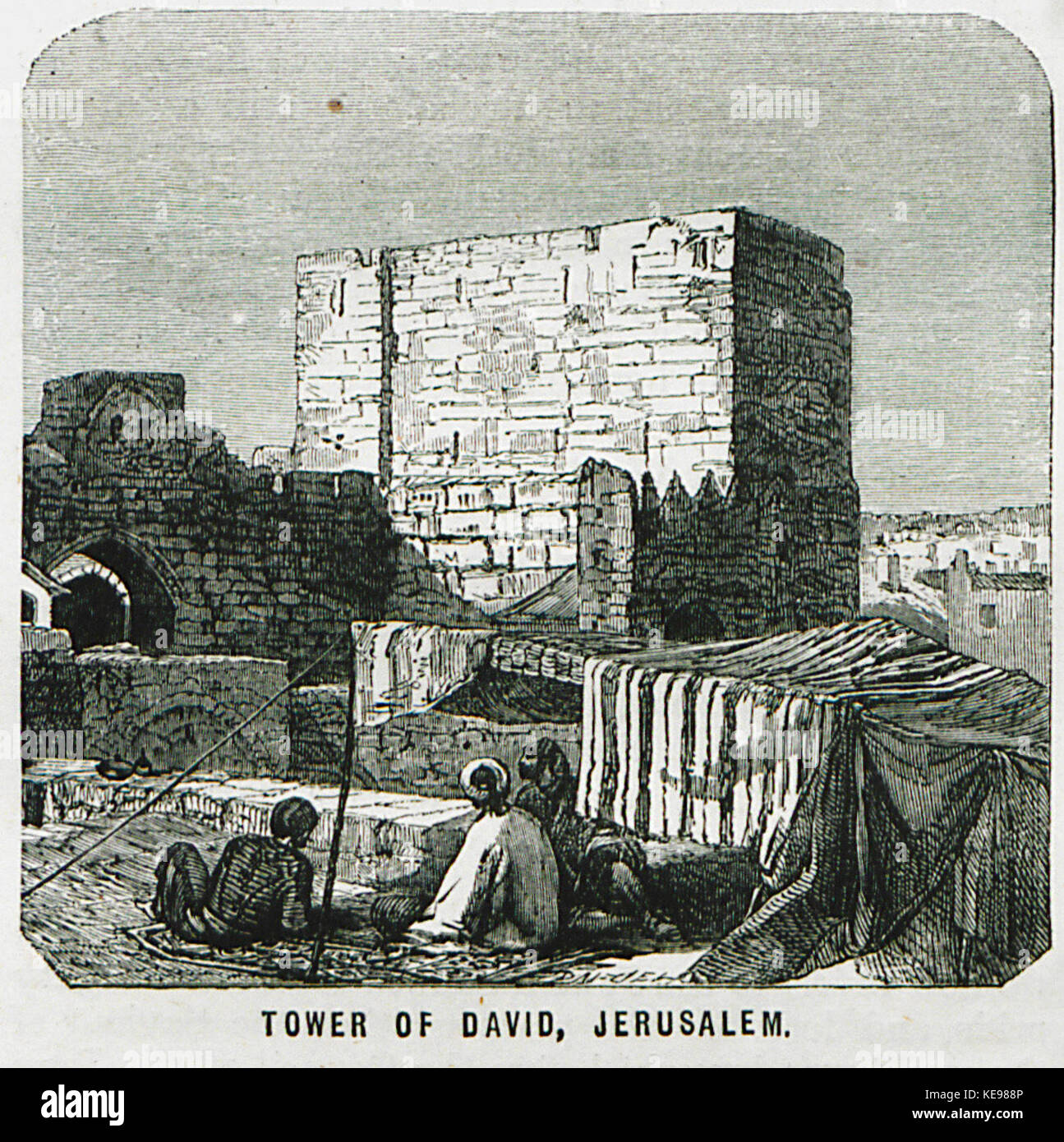 Tower of David, Jerusalem Ainsworth William Francis 1870 Stock Photo - Alamy