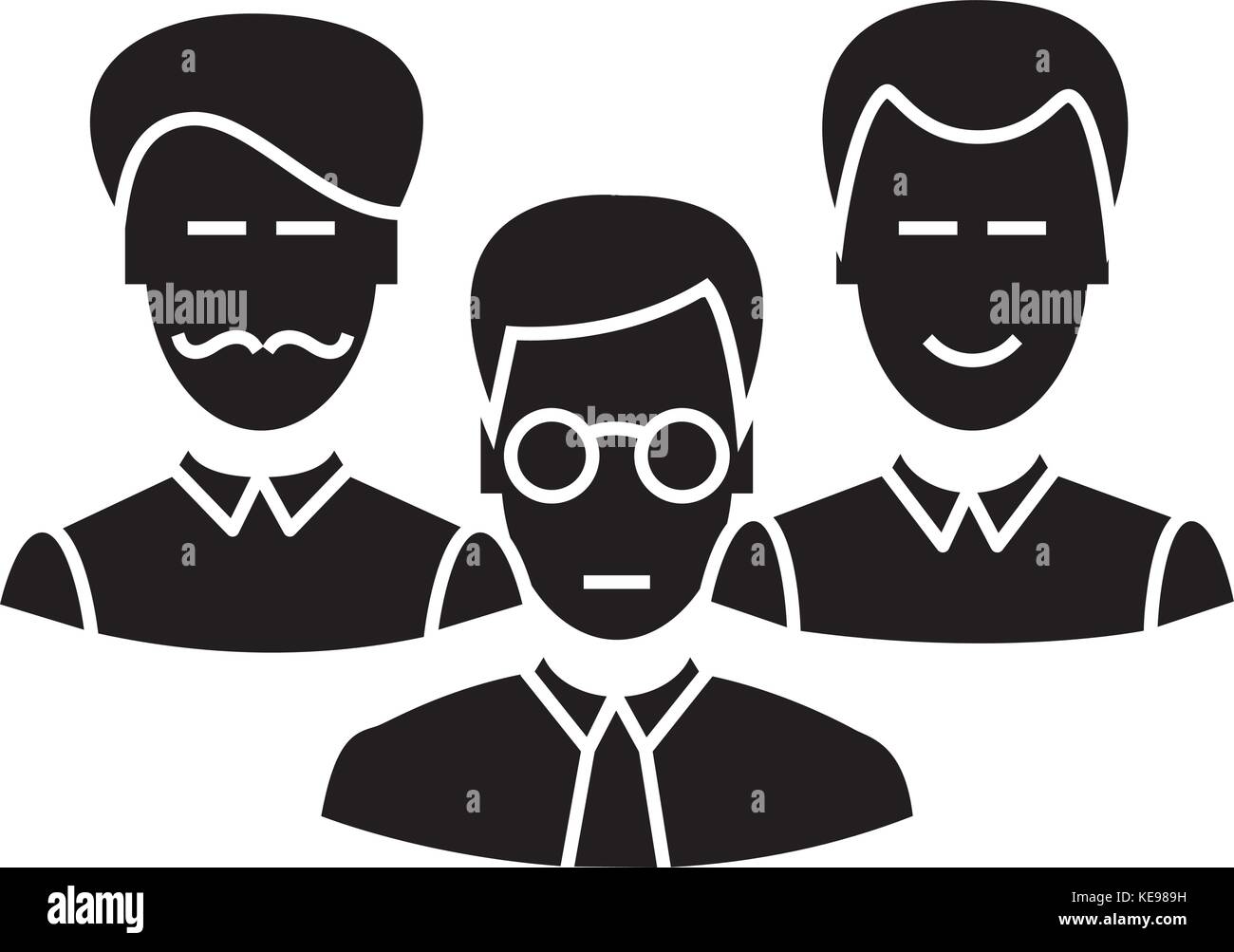 engineers team icon, vector illustration, sign on isolated background ...