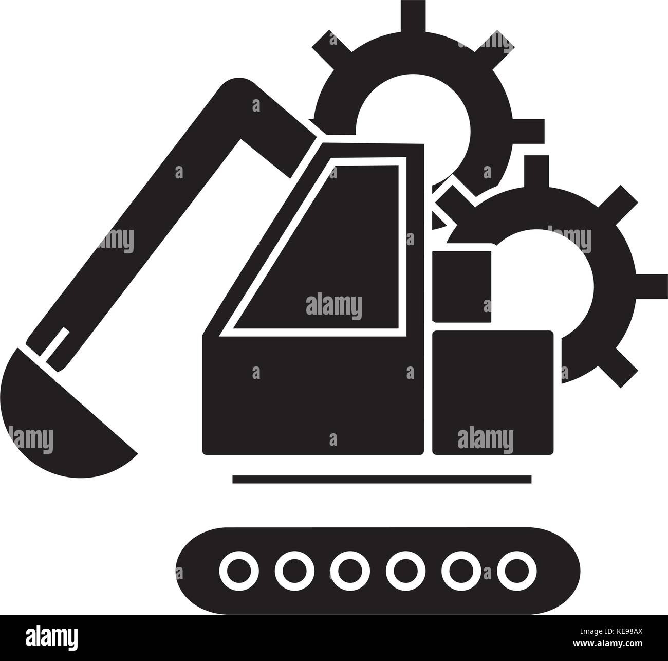 excavator icon, vector illustration, sign on isolated background Stock ...